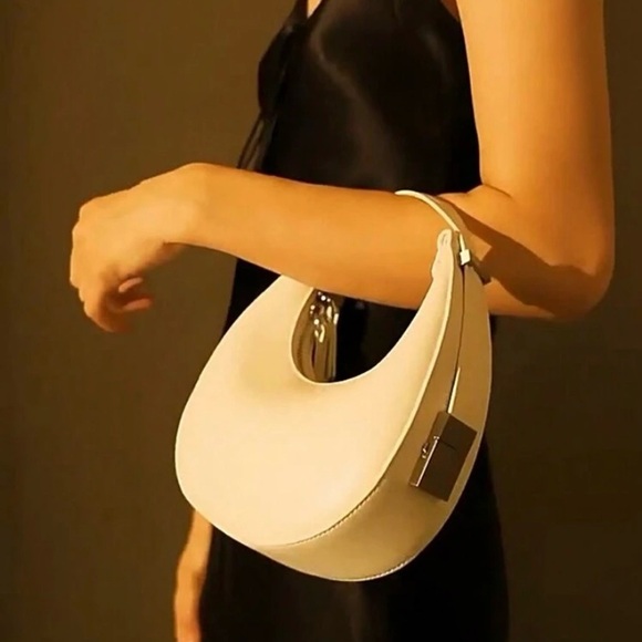 Bags | Elegant Solid Color Half Moon Shaped Shoulder Bag Minimalist ...